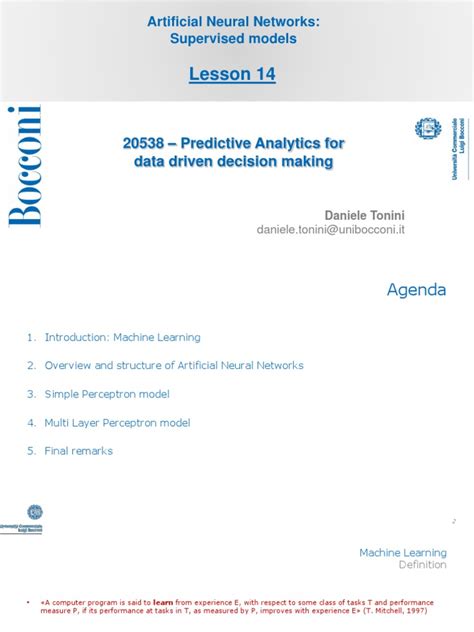 Lesson 14 Ann Supervised Pdf Artificial Neural Network Machine Learning