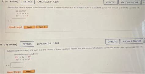 Solved Determine The Value S Of K Such That The System Of Chegg