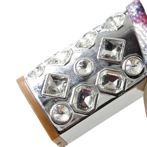 Django And Juliette Ulvers Silver Bright Leather Jewelled Sandals Shoebedoo