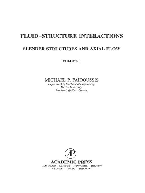Fluid Structure Interactions Vol 1 Pdf Pdf