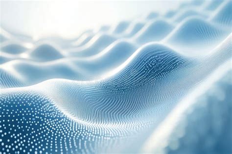 Abstract Representation Of Blue Wave Patterns Creating A Digital