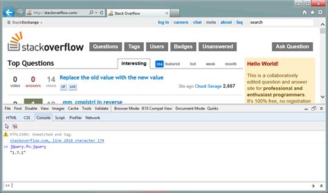Javascript Internet Explorer 中的 Javascript 故障排除工具stack Overflow中文网
