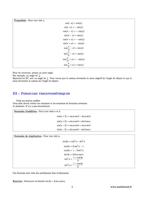 Trigonométrie Cours Pdf à Imprimer Maths Première S