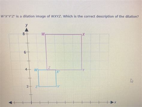 solved w Χ y z is a dilation image of wxyz which is the