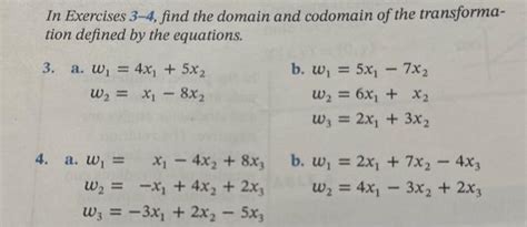 solved in exercises 3 4 find the domain and codomain of the