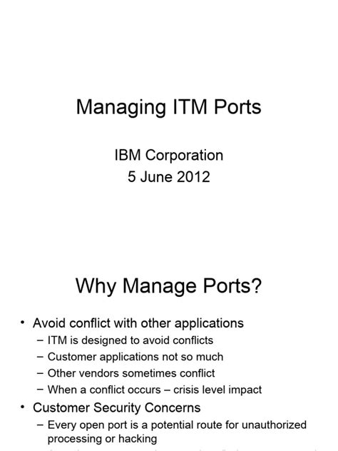 Managing Itm Port Usage Public Pdf Port Computer Networking Network Socket