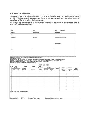 Fillable Online Trial Pit And Borehole Logs Fax Email Print PdfFiller