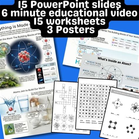 Review Of Atoms Atom Periodic Table Word Search Atom Structure