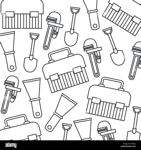 Construction Tools Pattern Isolated Icon Stock Vector Image Art Alamy