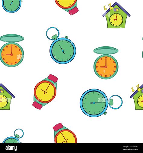 Chronometer Pattern Cartoon Style Stock Vector Image And Art Alamy