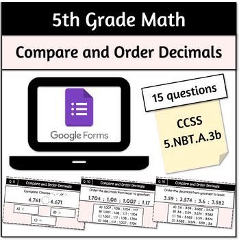 Compare And Order Decimals Worksheet By Math Campus TPT
