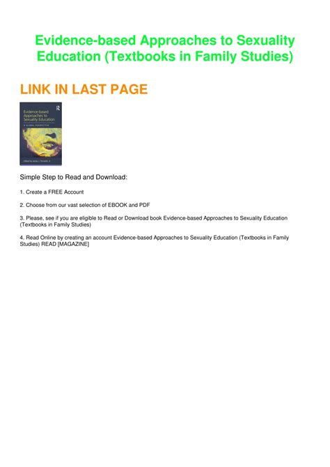 PPT READ PDF Evidence Based Approaches To Sexuality Education Textbooks In Family