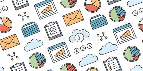 colorful business data seamless pattern infographics charts and