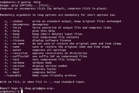 Linux Commands Gunzip