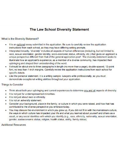 9 Law School Diversity Statement Examples To Download