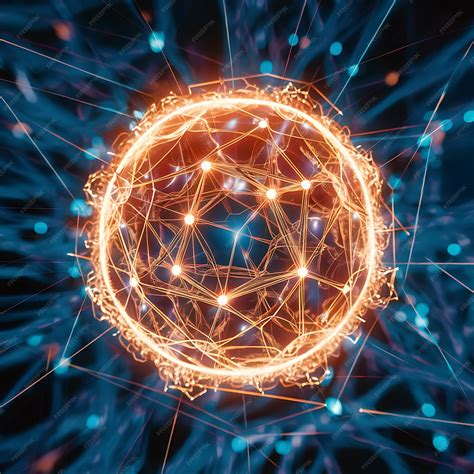 Futuristic 3d rendering of complex network structure with glowing nodes and connecting lines ...