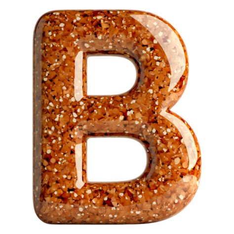 Glossy Brown Letter B Made Of Glittering Texture And Reflections