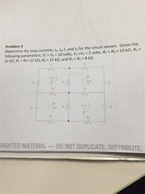 Solved Determine The Loop Currents Ia Ib Ic And Id