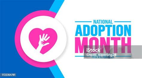 11월은 전국 입양의 달 배경 템플릿입니다 휴일 개념입니다 배경 배너 플래카드 카드 포스터 디자인 템플릿 벡터 그림입니다 11월에 대한 스톡 벡터 아트 및 기타 이미지