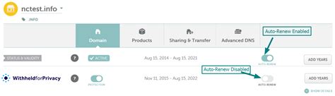 Turning The Auto Renewal Feature ON OFF Domains Namecheap