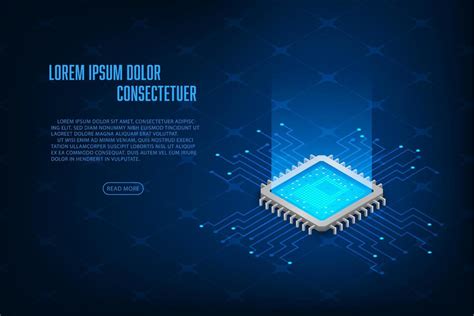Vector Isometric Cpu Microchip Digital And Technology Concept Vector Art At Vecteezy