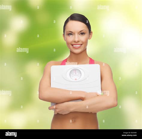 Woman With Scale Stock Photo Alamy