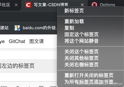 chrome谷歌浏览器tap标签页拓展插件：关闭当前页面左边的标签页 谷歌浏览器左边标签页取消 csdn博客