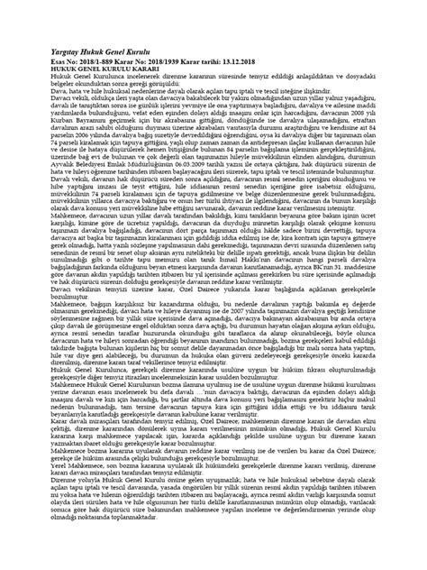 Hata Hi̇le Tapu İptal Tesci̇l Yargitay Karari Pdf