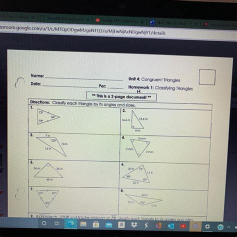 Unit Congruent Triangles Answer Key Villardigital Library For Education TraingleWorksheets