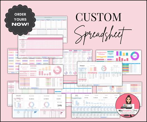 Basic Custom Spreadsheet Template For Google Sheets Or Microsoft Excel Nics Creative Chaos