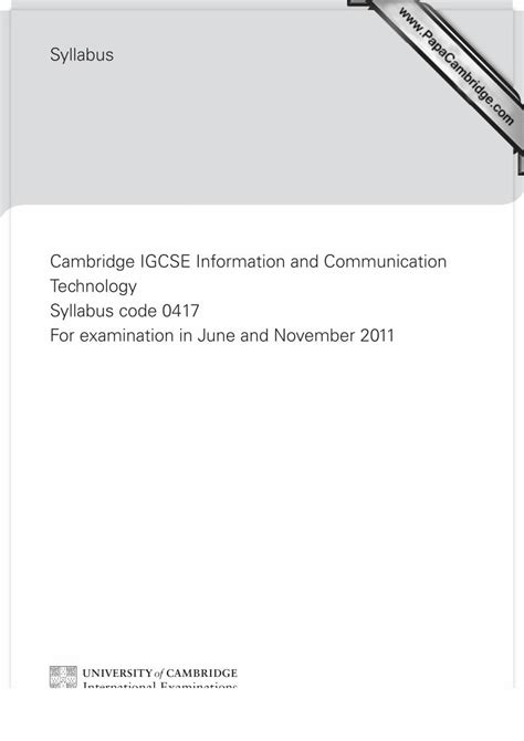 PDF Cambridge IGCSE Information And Communication Pastpapers Papacambridge Com Cambridge
