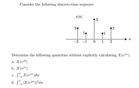 Solved Consider The Following Discrete Time Sequence X N Chegg