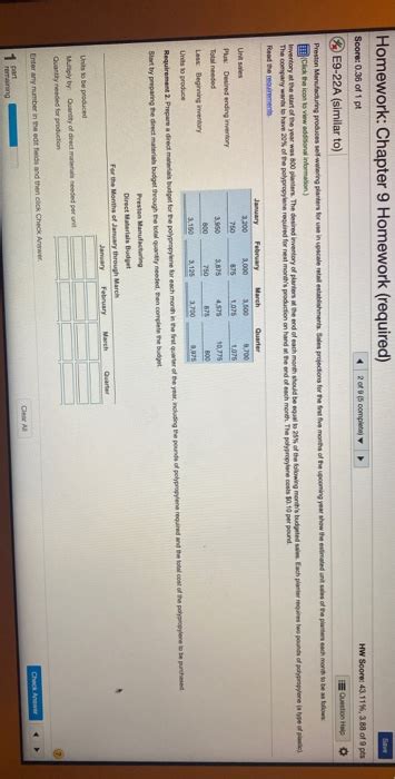 Solved Save Homework Chapter 9 Homework Required The