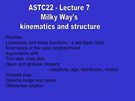 Ppt Astc22 Lecture 7 Milky Ways Kinematics And Structure