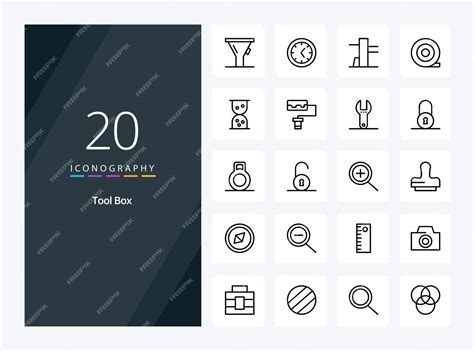 Free Vector 20 Tools Outline Icon For Presentation
