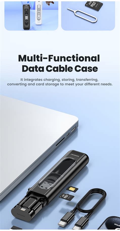 Toocki 5 in 1 สายชารจ อเนกประสงค PD 60W USB C เปน USB C USB เปน Micro Type C 1OS พรอมหมด