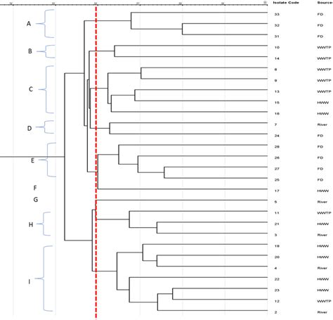 upgma dendrogram image obtained from clustering analysis indicating the