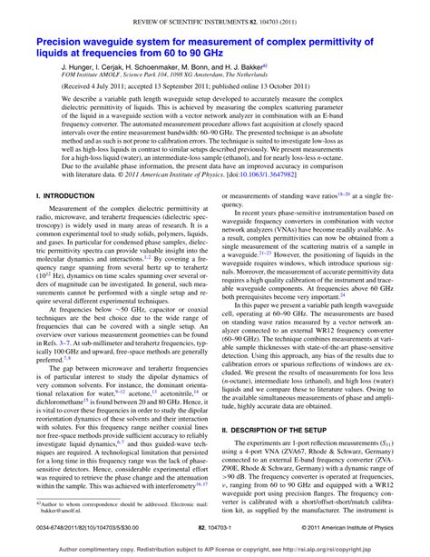 Pdf Precision Waveguide System For Measurement Of Complex