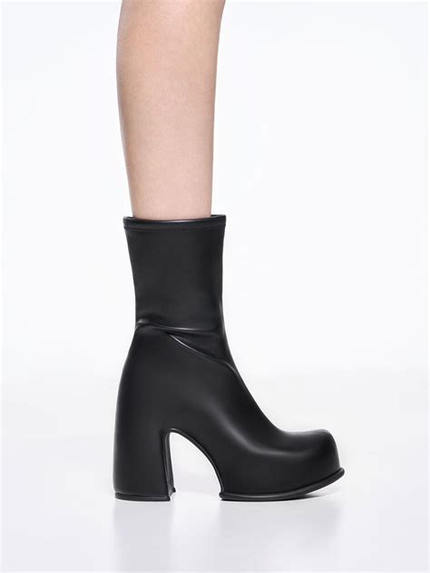 Black Pixie Platform Ankle Boots Charles And Keith Id