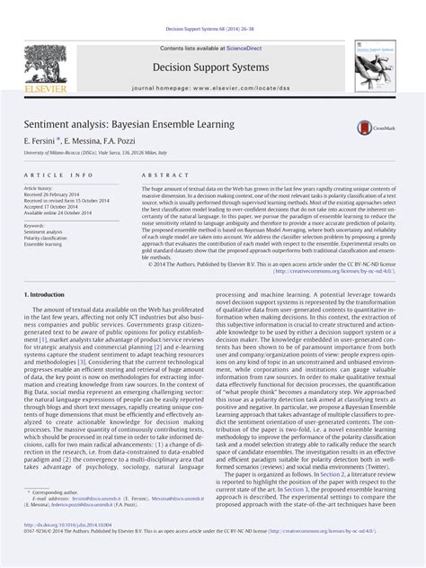 pdf sentiment analysis bayesian ensemble learning