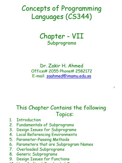 Ch 7 Subprograms Pdf