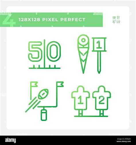 Football Match Preparation Gradient Linear Vector Icons Set Stock