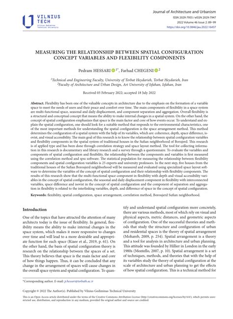 pdf measuring the relationship between spatial configuration concept