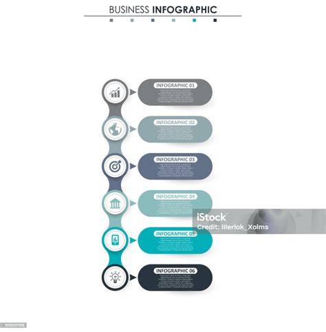 business data chart abstract elements of graph diagram with 6 steps