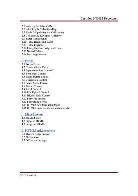 Certified Html5 Developer Pdf