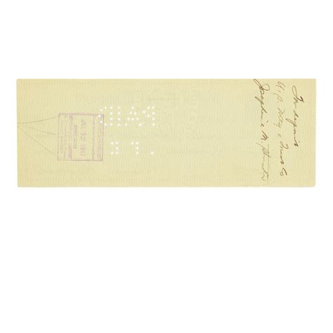 Bonhams Roosevelt Check For His Secretary Roosevelt Theodore 1858 1919 Printed Check