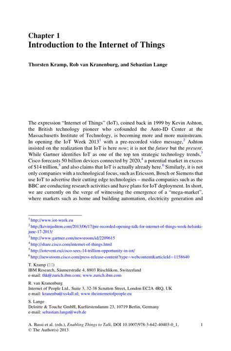 PDF Introduction To The Internet Of Things