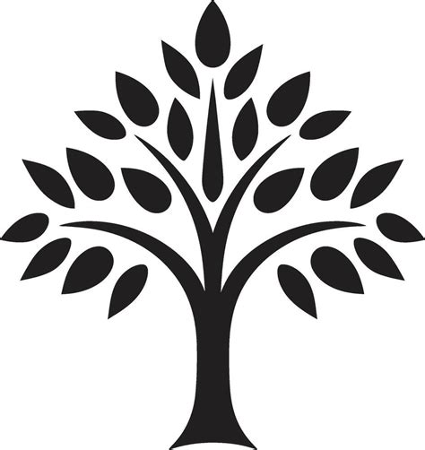 Woodland Harmony Dynamic Black Icon For Tree Plantation Logo Design Eco Emblem Vector Tree