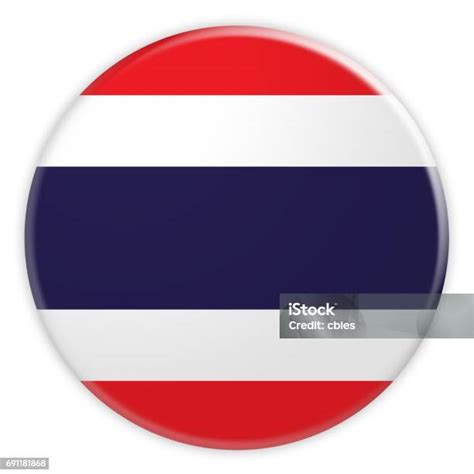 태국 국기 버튼 흰색 배경에 3d 그림 기에 대한 스톡 사진 및 기타 이미지 기 원형 태국 Istock