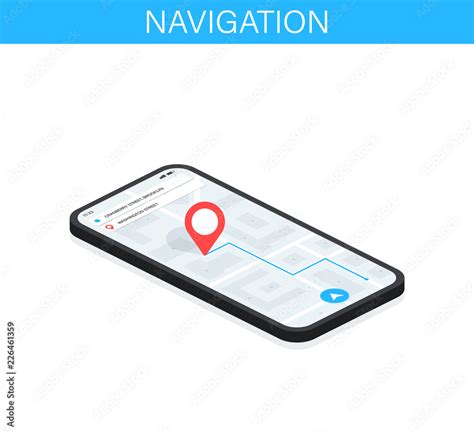Gps Navigation System Mobile Application For Navigation Gps Smartphone Tracker Mark On The